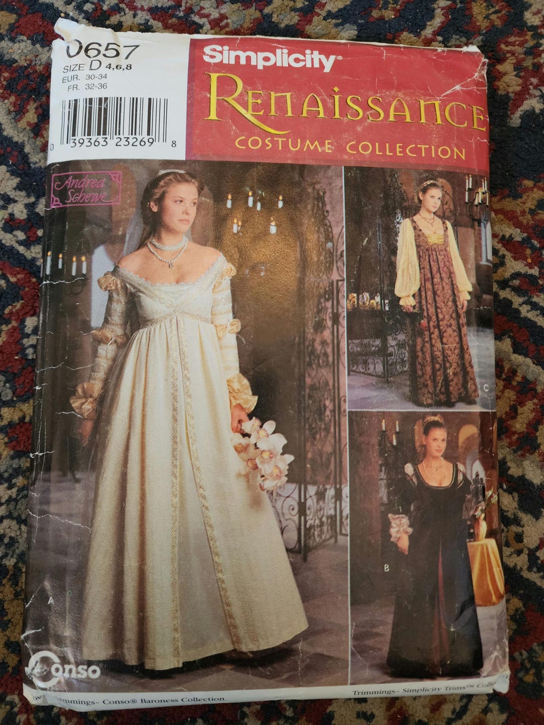 Vintage Ever After Dress Simplicity Renaissance Costume Collection Sewing Pattern 0657 Size D 4 ...