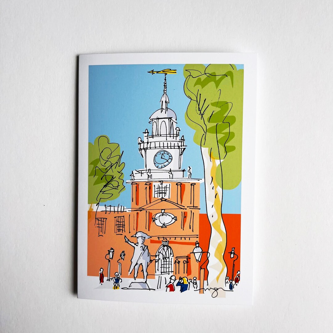 Independence Hall Card - Etsy