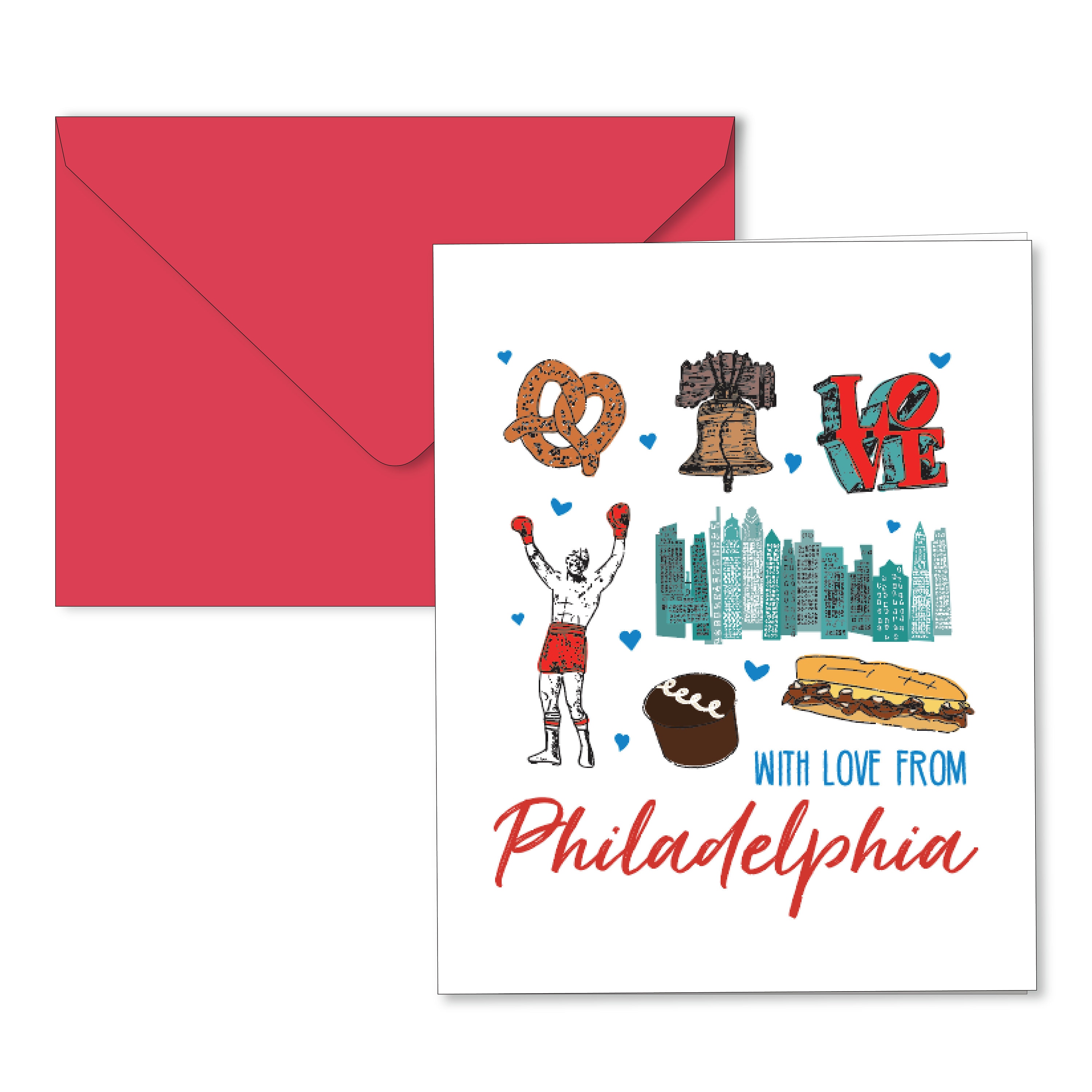 With Love From Philadelphia Icons Card - Etsy