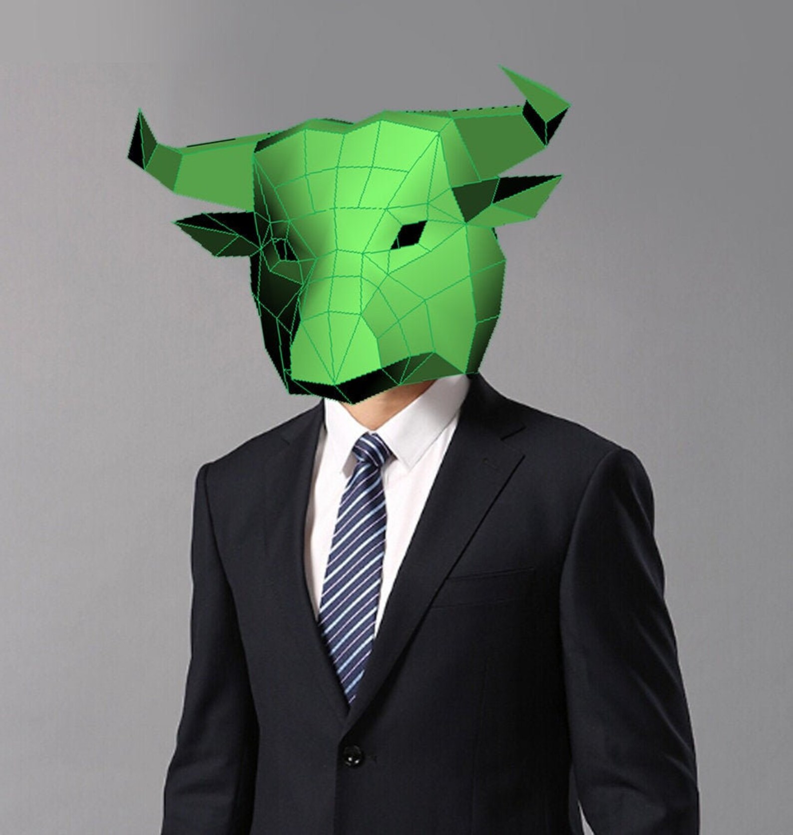 Bull Animal Mask Helmet Pepakura Pdo Pdf Papercraft Template - Etsy