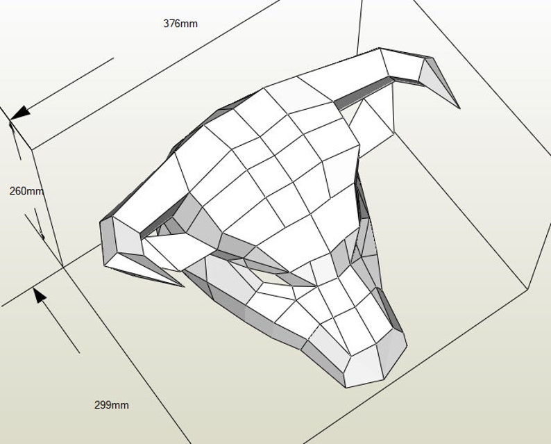 Bull Animal Mask Helmet Pepakura Pdo Pdf Papercraft Template - Etsy