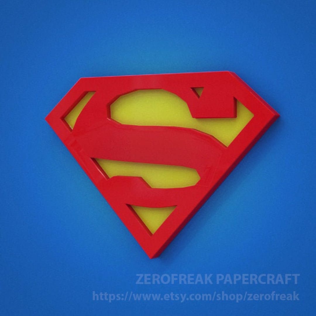 Superman Logo Papercraft DIY Pepakura pdf Krypton Deco Home - Etsy España