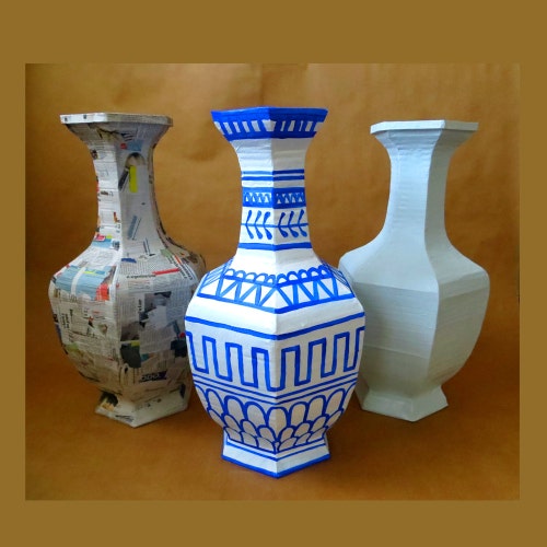 Tutorial Cardboard Vase. Spanish. - Etsy