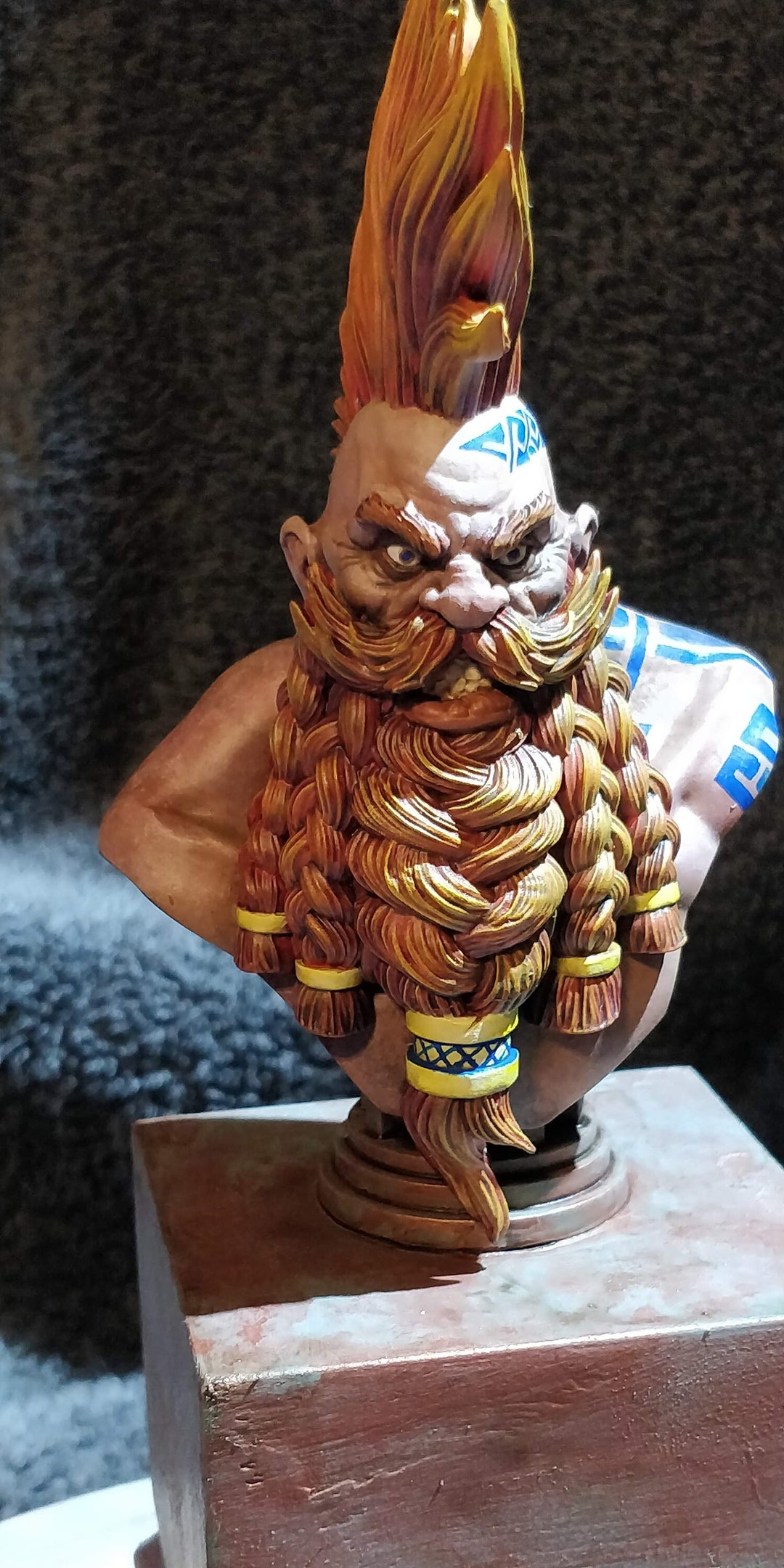 Dwarf Bust. Hand Painted, Model. 3D Print Fantasy Commission Warhammer ...