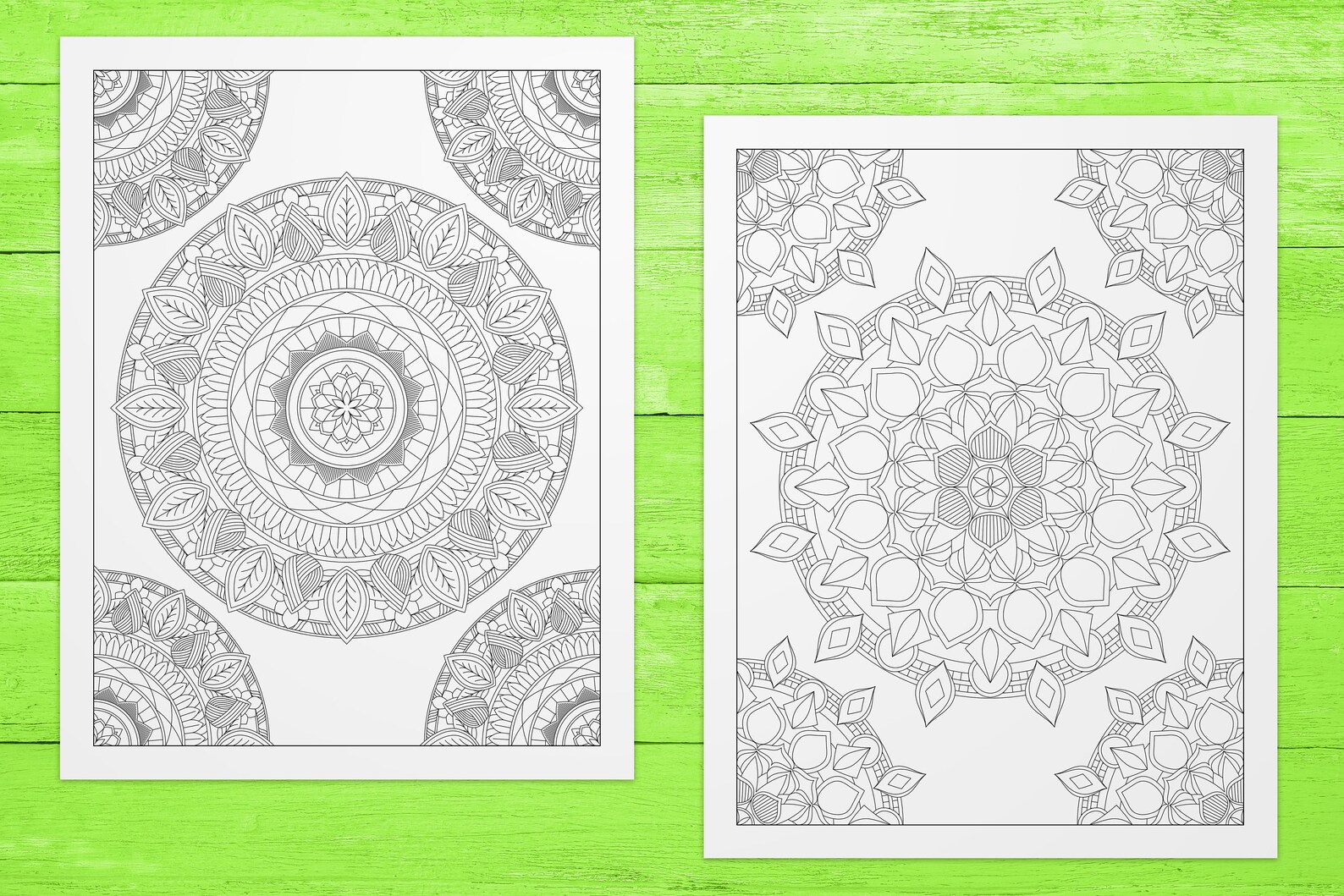 Mandala Coloring Pages Book - Digital Printable PDF for Adults - Stress ...