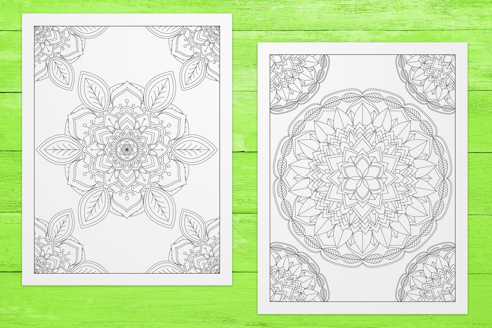 Mandala Coloring Pages Book - Digital Printable PDF for Adults - Stress ...