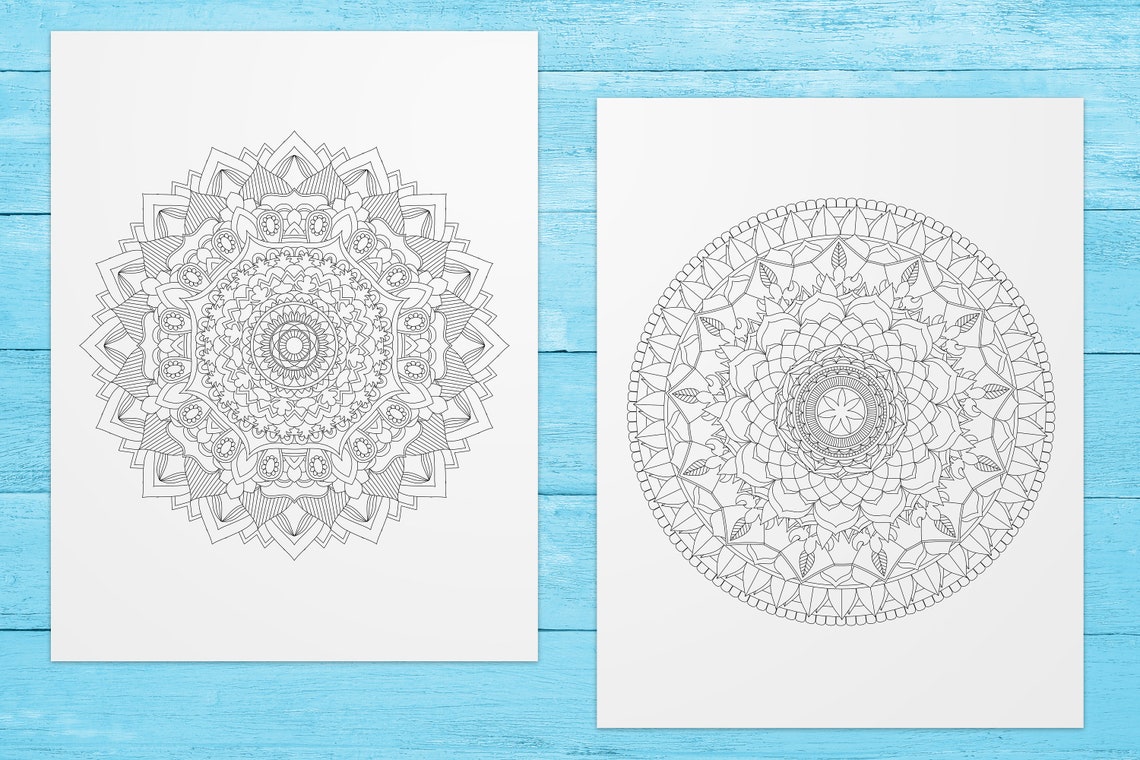 Mandala Coloring Book PDF for Adults Printable Stress Relief Pages - Etsy