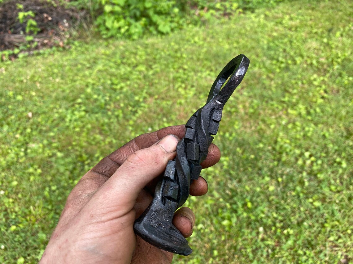 Hand Forged Railroad Spike Bottle Opener With Rubix Twist. - Etsy