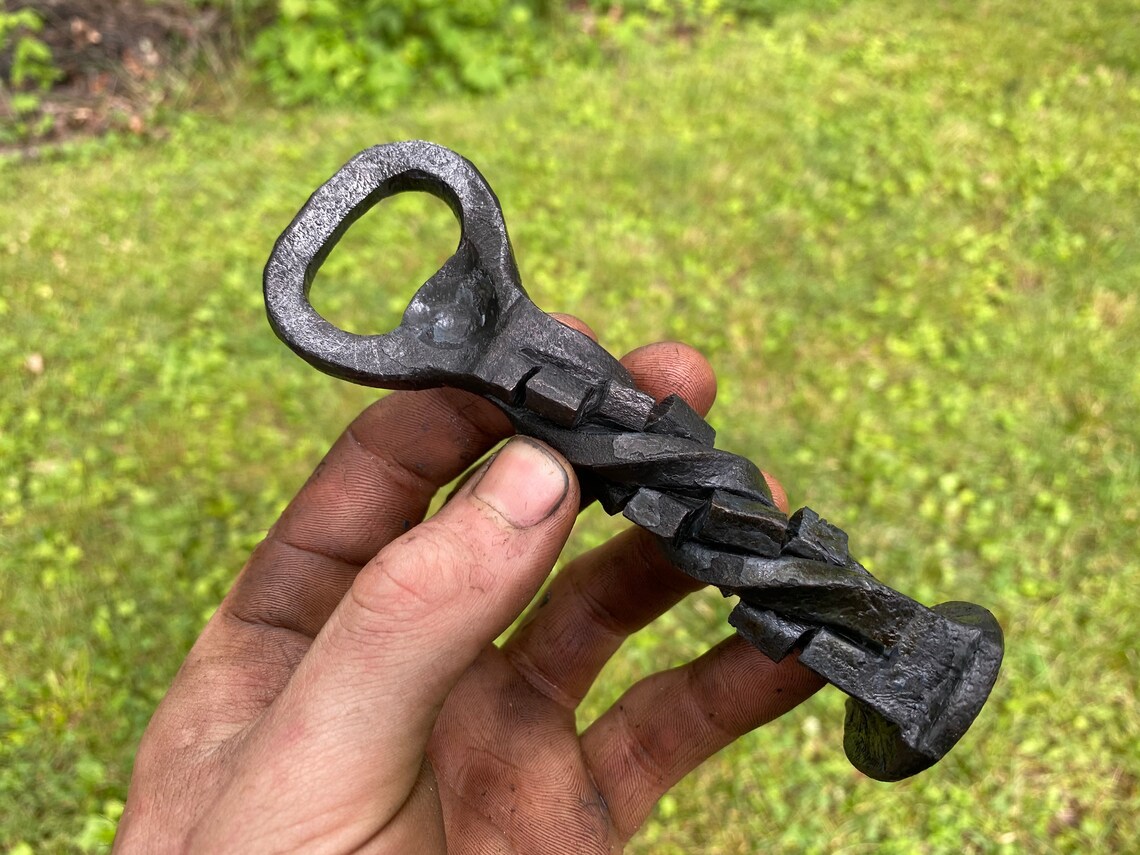 Hand Forged Railroad Spike Bottle Opener With Rubix Twist. - Etsy