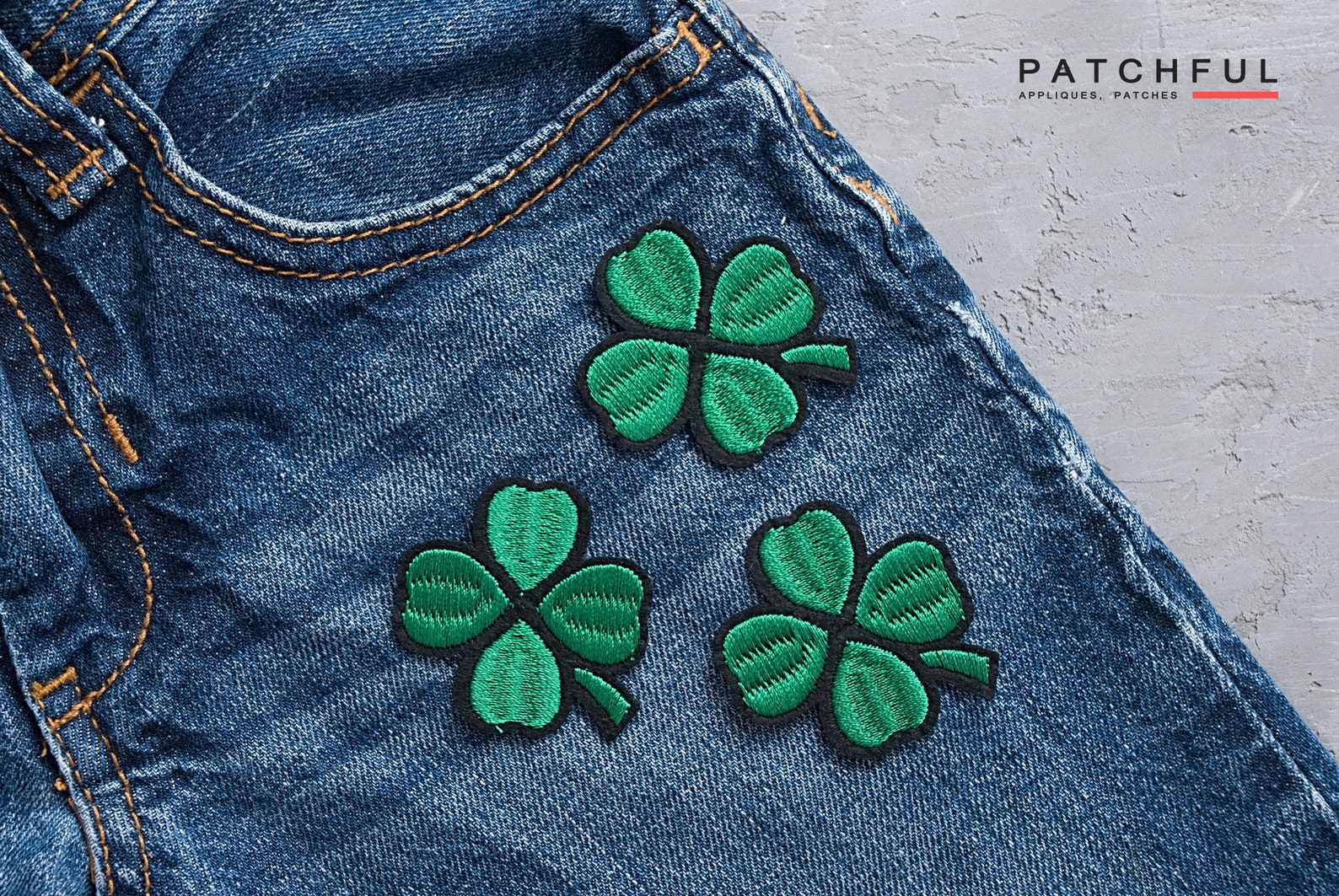 Good Luck Irish Clover Patch 1 3/4", St Patricks Day Gift, Four-leaf ...