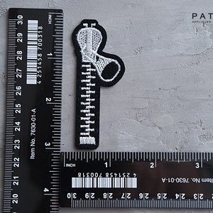 Zipper Iron-on Patch 73mm, Black Zip Badge, Zipper Badge, Deco Applique ...