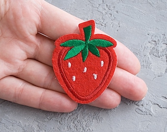 Strawberry Applique Patch Berry Fruit Food Badge - Etsy