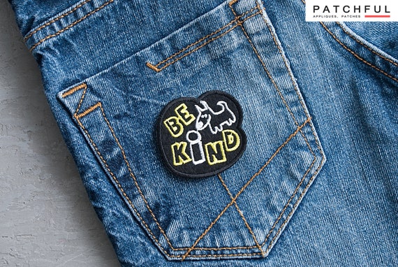 Be Kind Patch 50mm Motivational Iron on Patch Embroidery - Etsy
