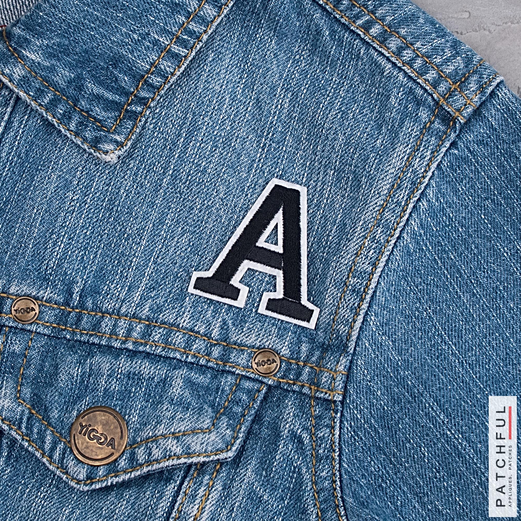 A Letter Black Patch With Ironed Adhesive, Decorate Letter Applique ...
