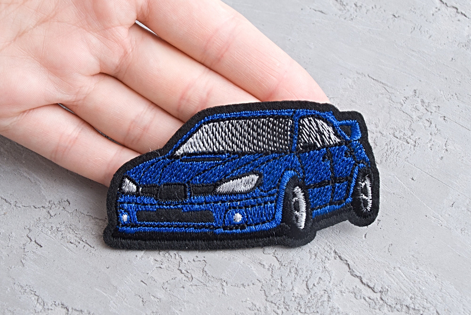 Blue car patch 85mm Sports Race Car applique Rally Blue Iron | Etsy