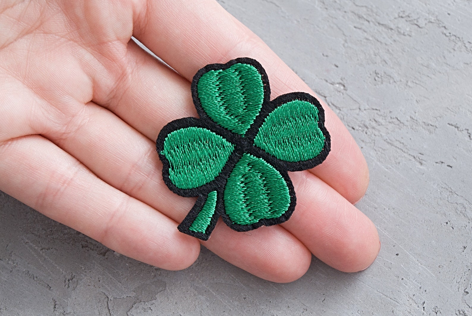 Good Luck Irish Clover Patch 1 3/4", St Patricks Day Gift, Four-leaf ...
