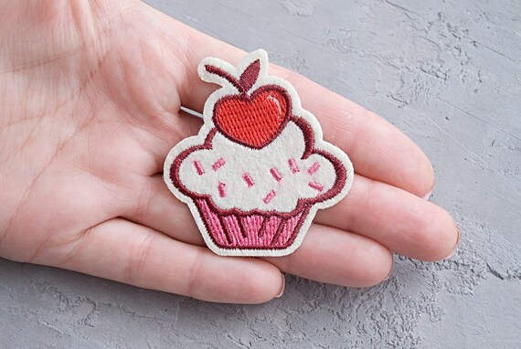 Cherry Cupcake Patch. Cake Patch. FOOD Badge. DIY Iron-on | Etsy