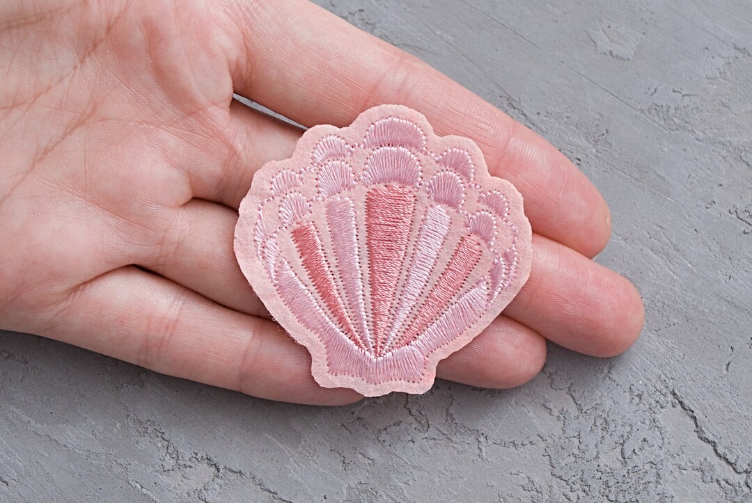 Seashell Patch. Mermaid Clamshell Iron on Patch. DIY Sewing Cute ...