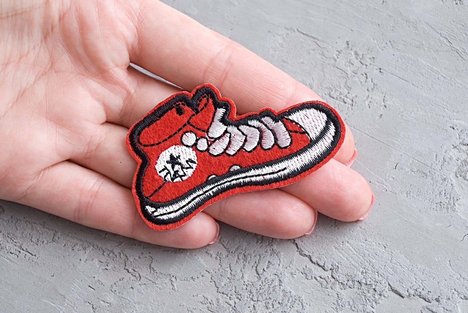 Sneaker patch 65mm Shoes patch Pink embroidered patch Iron | Etsy