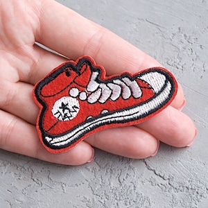 Sneaker Patch 65mm, Shoes Patch, Pink Embroidered Patch, Iron on / Sew ...