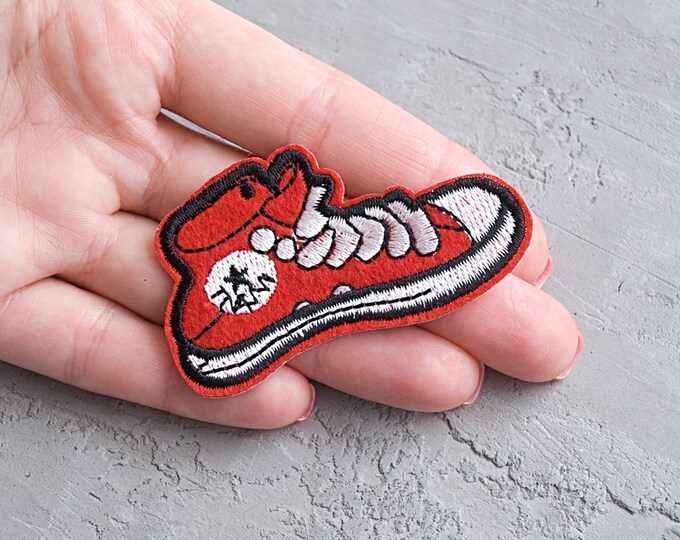 Sneaker Patch 65mm, Shoes Patch, Pink Embroidered Patch, Iron on / Sew ...