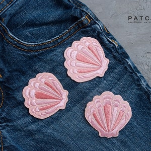 Seashell Patch. Mermaid Clamshell Iron on Patch. DIY Sewing Cute ...