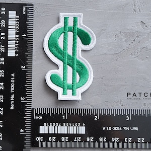 Dollar Patch 70mm, Money Symbol Iron on Patch, American Dollar Badge ...