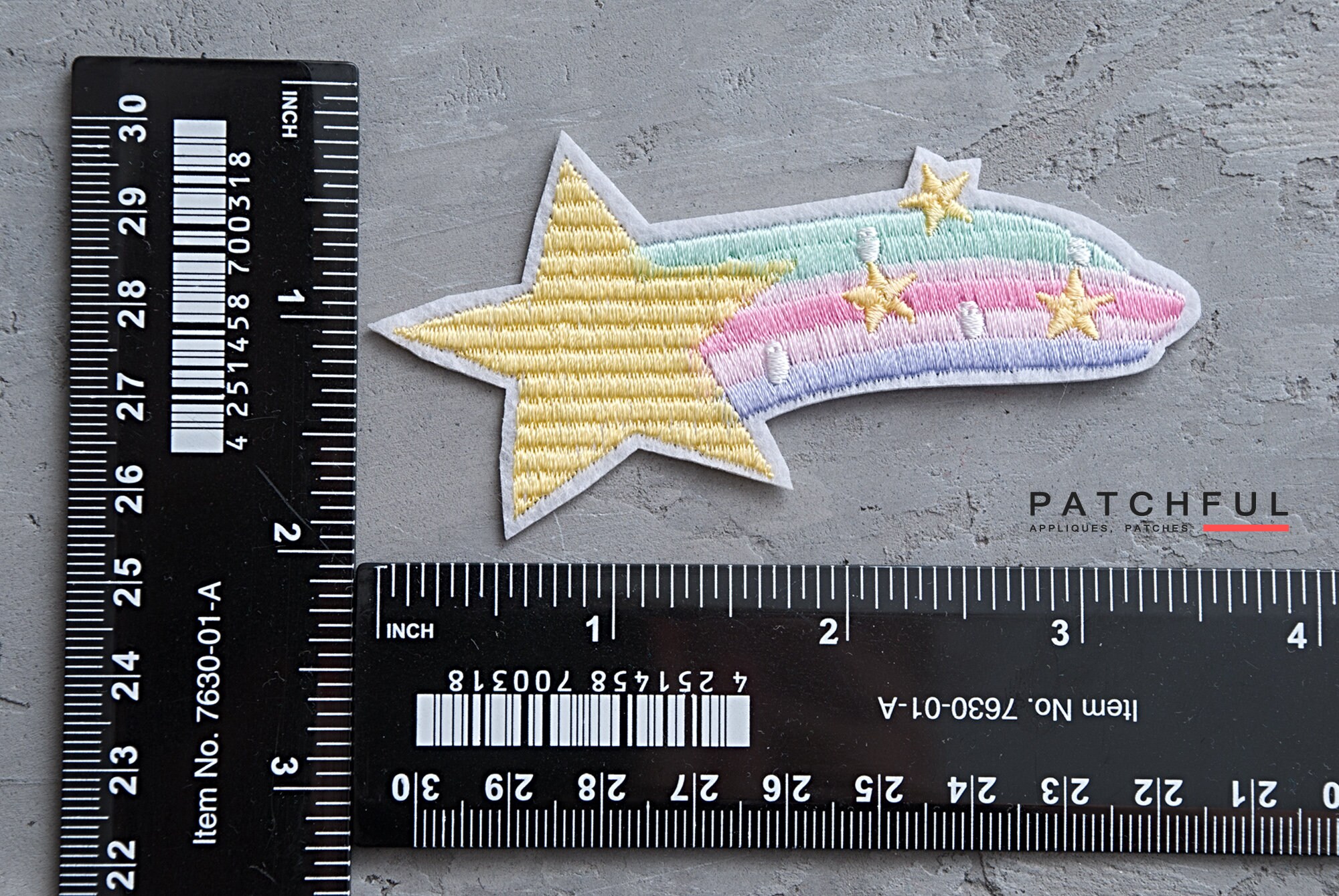Meteor patch 90mm Shooting star rainbow patch Embroidery | Etsy