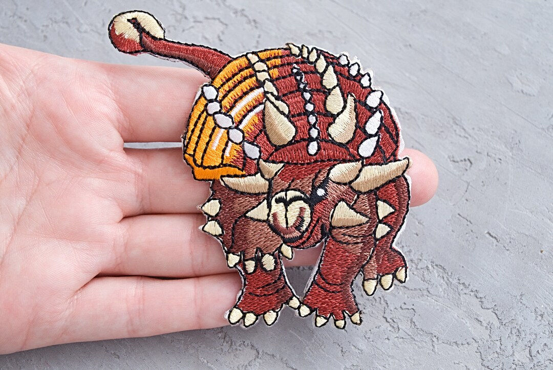 Dinosaur Patch 3 9/16". Ankylosaurus Jurassic Dinosaur Iron on Patch ...