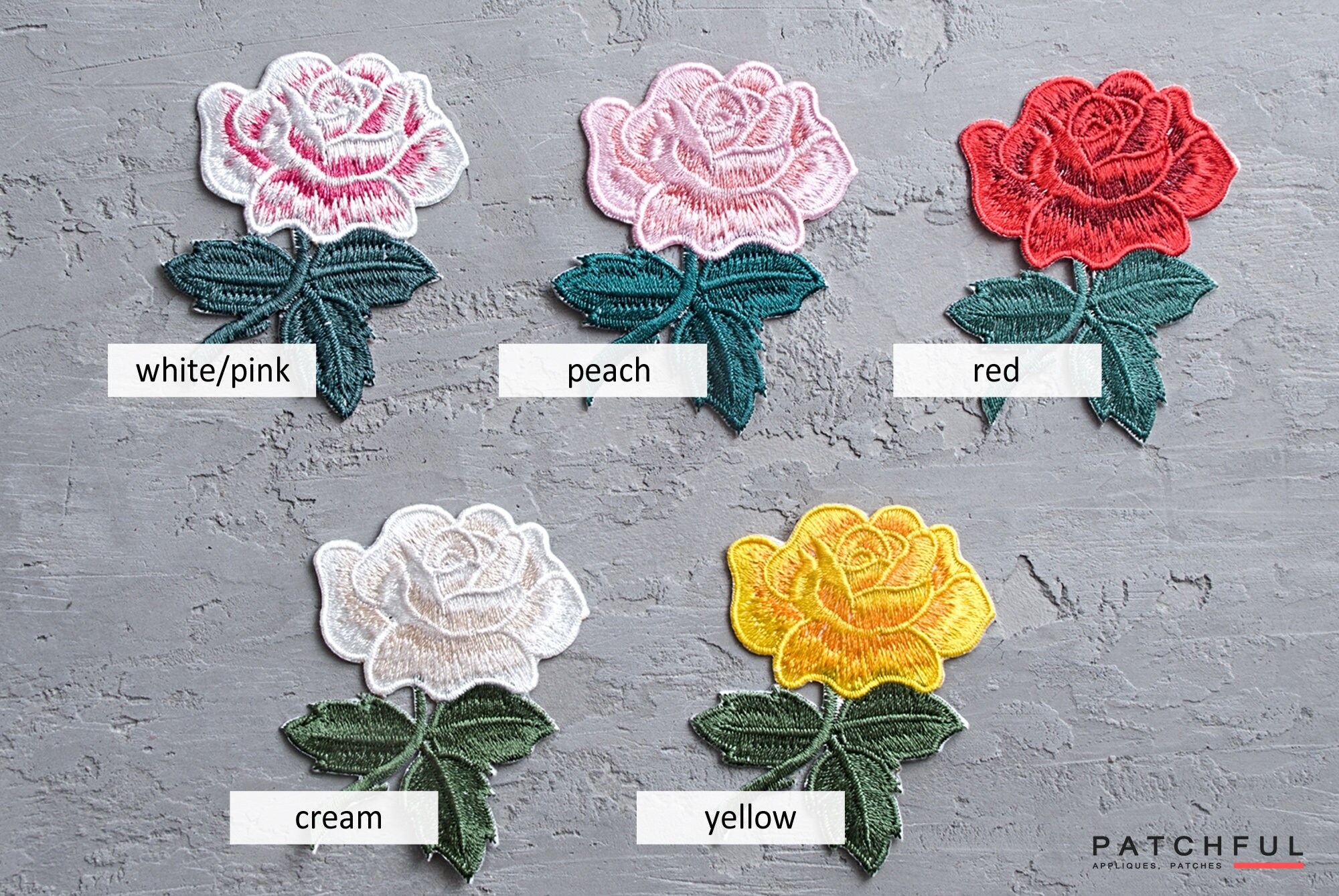 Rose Patch 70mm Flower Applique Iron-on Embroidered Patch - Etsy