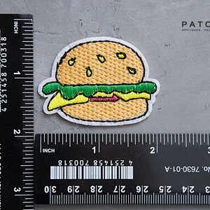 Burger Applique Patch 54mm, Hamburger, Cheeseburger Applique, Bun Patch ...