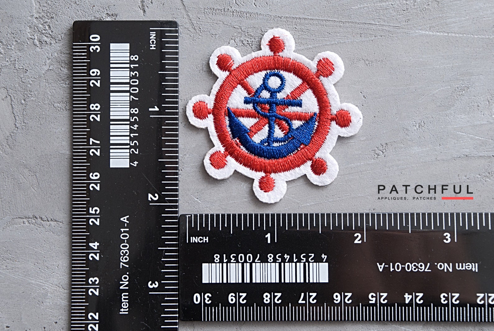 Nautical patch 51mm Blue Anchor applique Ship captain | Etsy