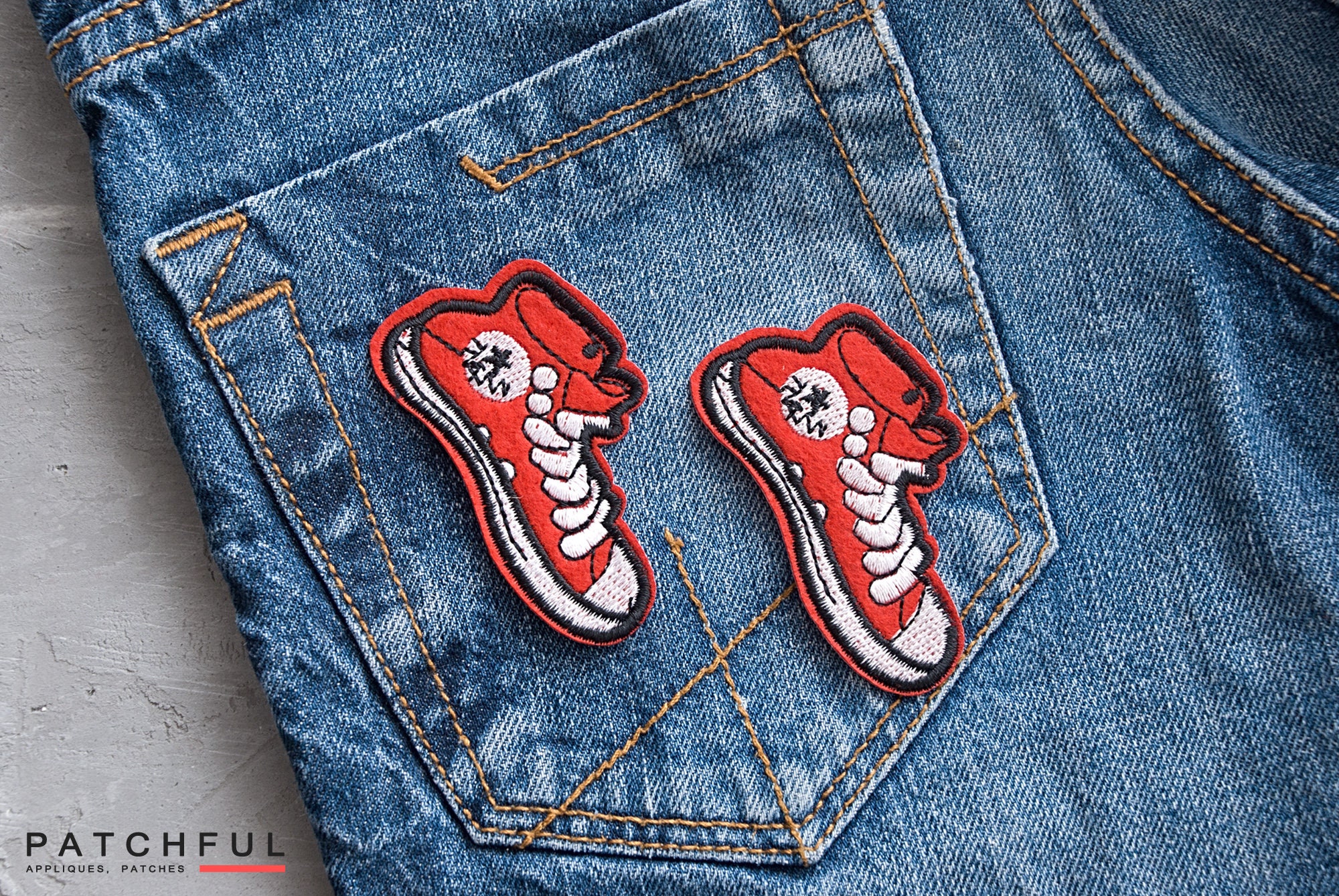 Sneaker patch 65mm Shoes patch Pink embroidered patch Iron | Etsy