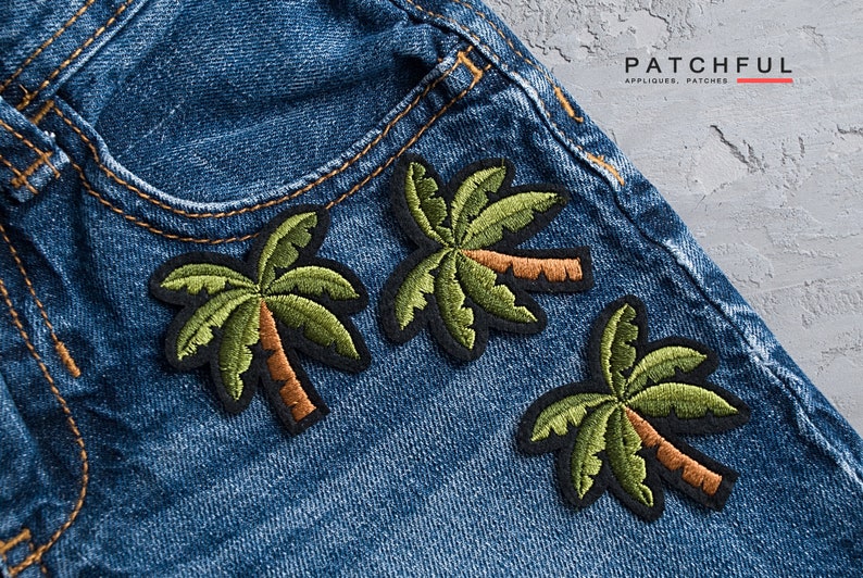 Palm Tree Patch 50mm Clothes Embroidered Iron on Patch - Etsy