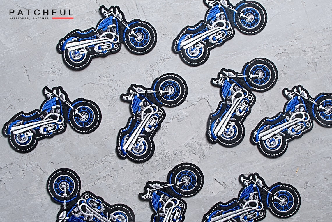 Bike Patch. Embroidered Iron on Patch. Motorcycle Badge. | Etsy