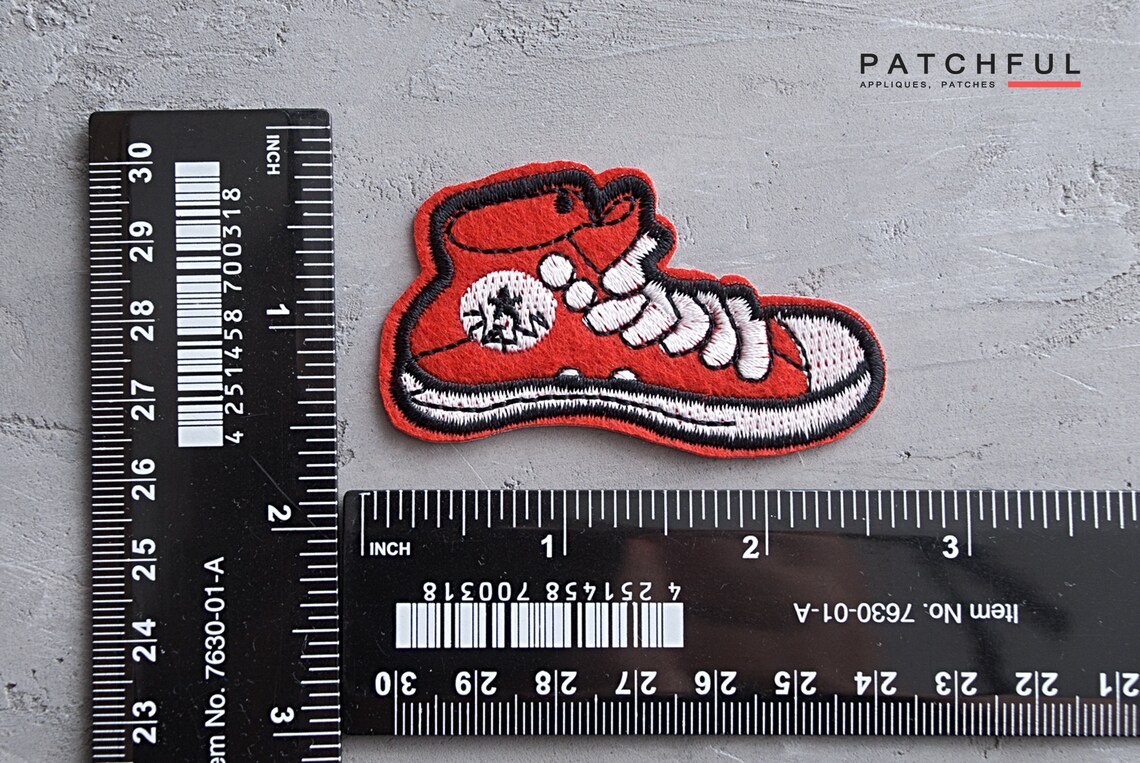 Sneaker patch 65mm Shoes patch Pink embroidered patch Iron | Etsy