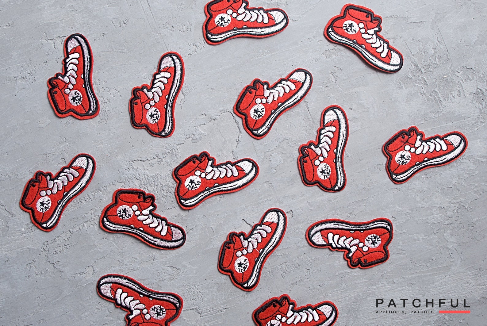 Sneaker patch 65mm Shoes patch Pink embroidered patch Iron | Etsy