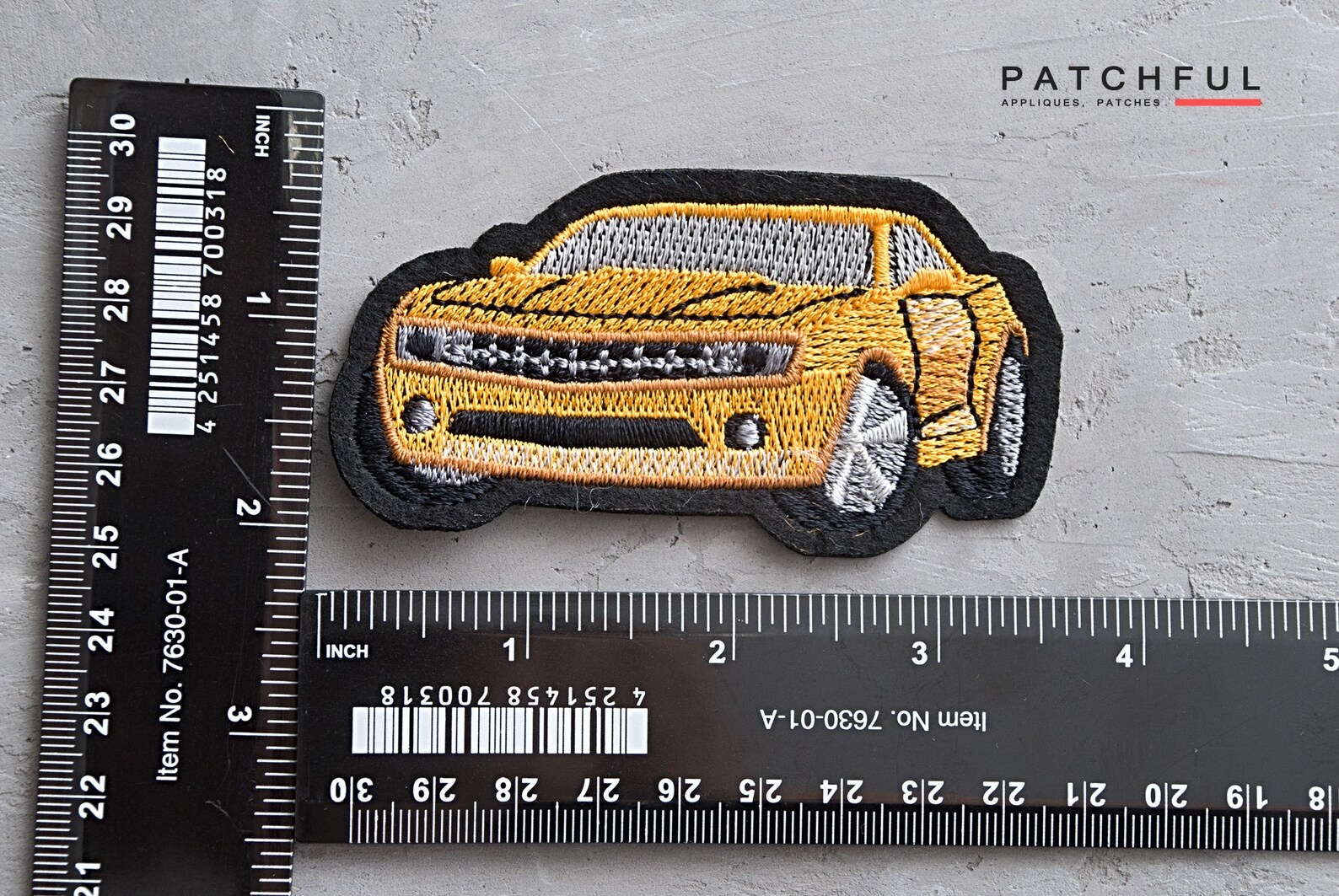 Yellow Car Patch 90mm Iron-on Embroidered Applique Car - Etsy