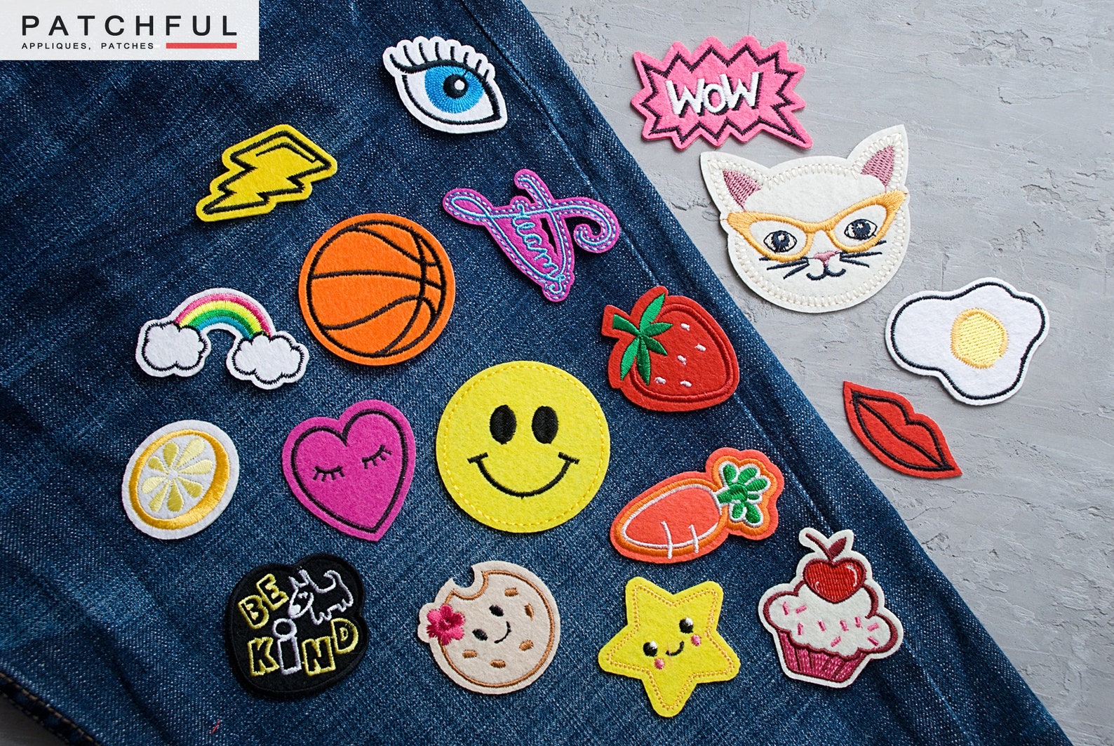 Smiley face emoji patch 62mm Yellow round badge Fun motif | Etsy