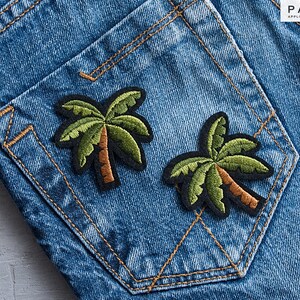 Palm Tree Patch 50mm, Clothes Embroidered Iron on Patch, Tropical Lover ...