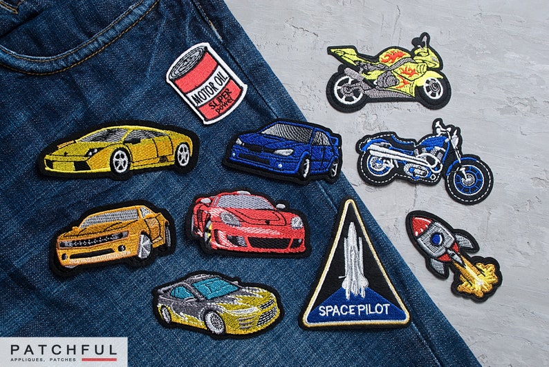 Yellow Car Patch 90mm Iron-on Embroidered Applique Car - Etsy