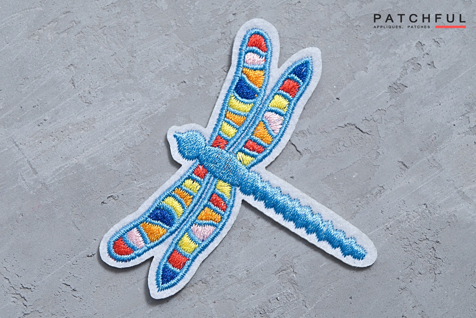 Dragonfly Patch 75mm Insect Embroidered Iron on Applique - Etsy