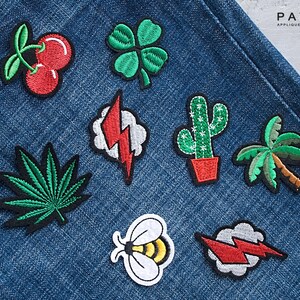 Cannabis Leaf Iron-on Patch 65mm, Embroidered Patch, Patches for Weed ...