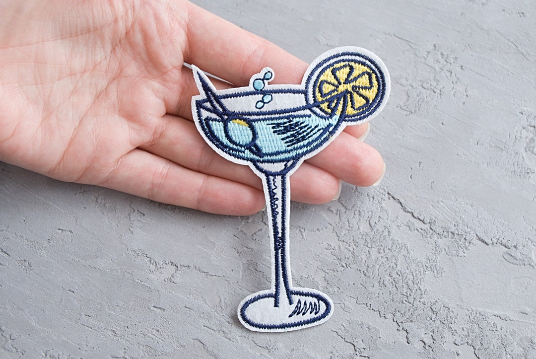 Cocktail Patch 100mm, Embroidery Iron on Patch, Cheers Patch, Drinking ...