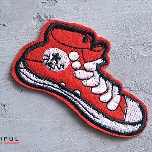 Sneaker Patch 65mm, Shoes Patch, Pink Embroidered Patch, Iron on / Sew ...