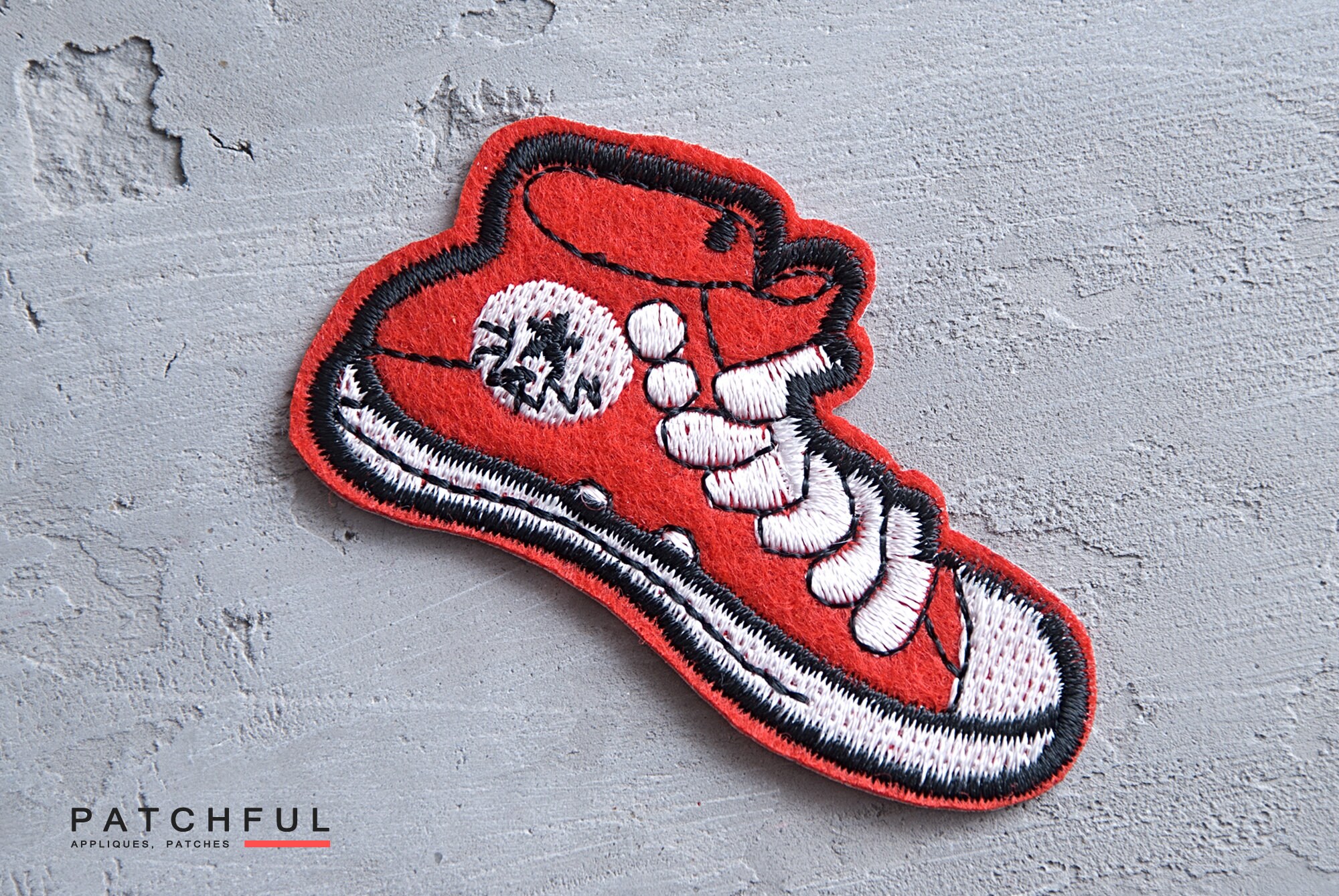 Sneaker patch 65mm Shoes patch Pink embroidered patch Iron | Etsy