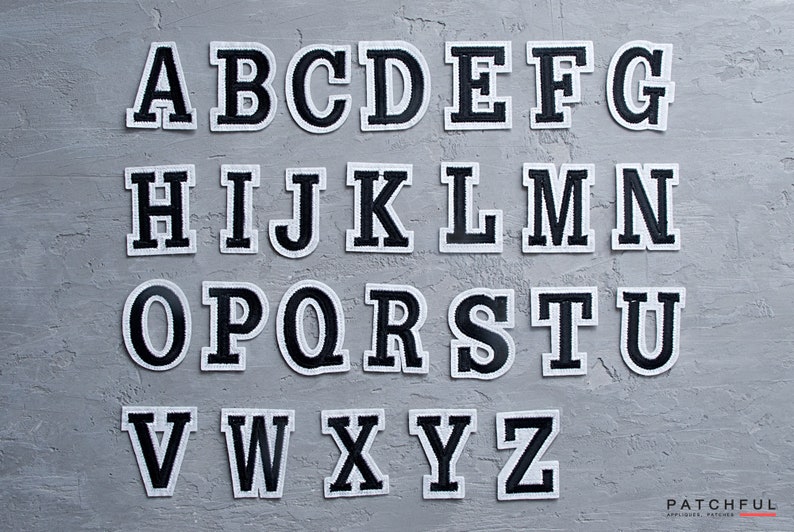 Black Letters Patch 1 3/4 Name Letters Iron on Patch - Etsy