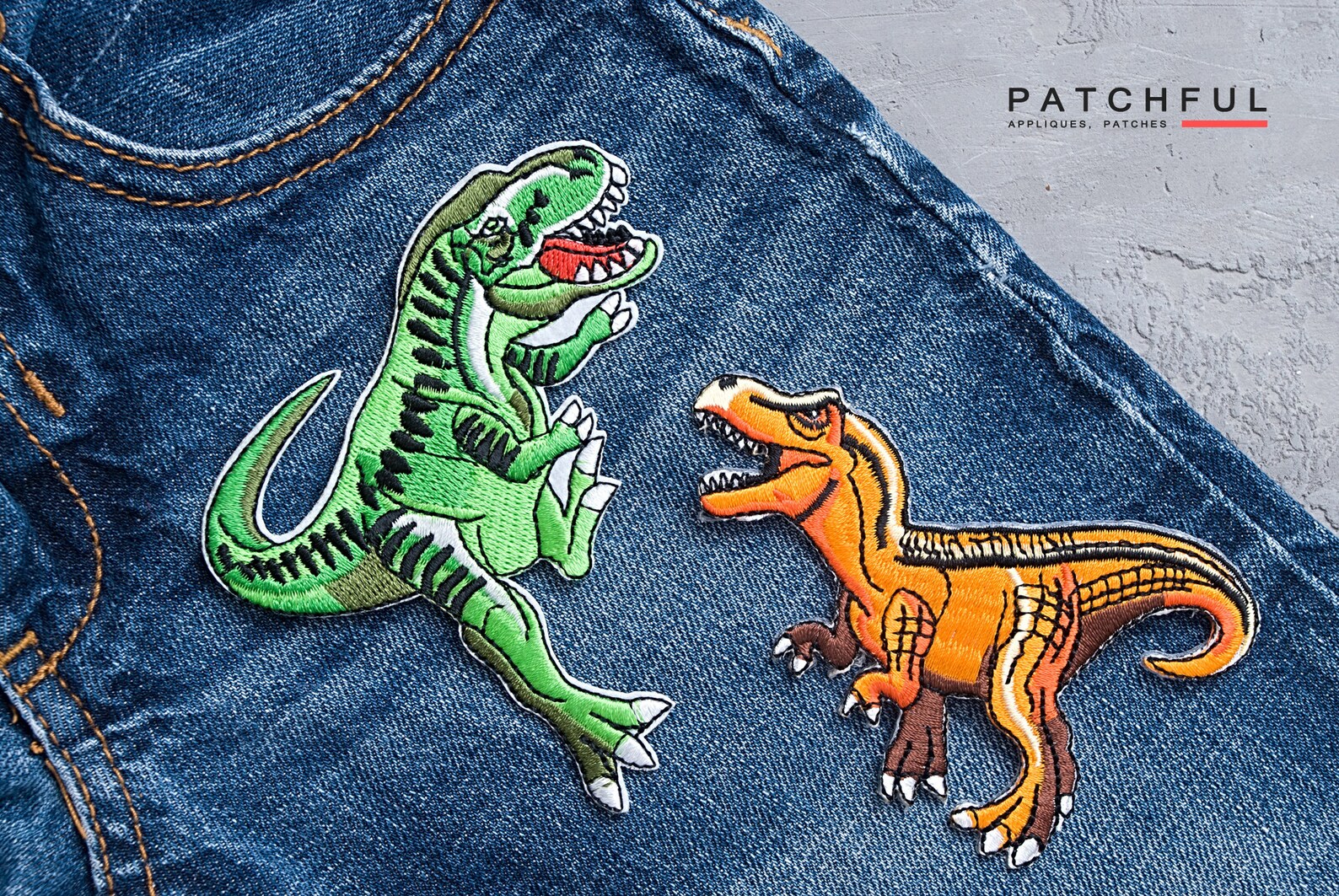 Green Dinosaur Patch 95mm Allosaurus Iron on Patch - Etsy