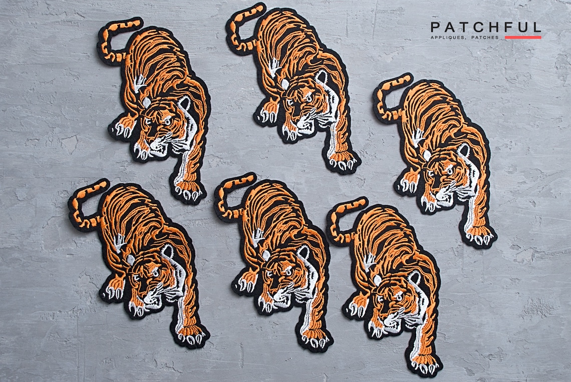 Tiger Patch 6 1/2 Large Animal Patch. Iron on Patch. | Etsy