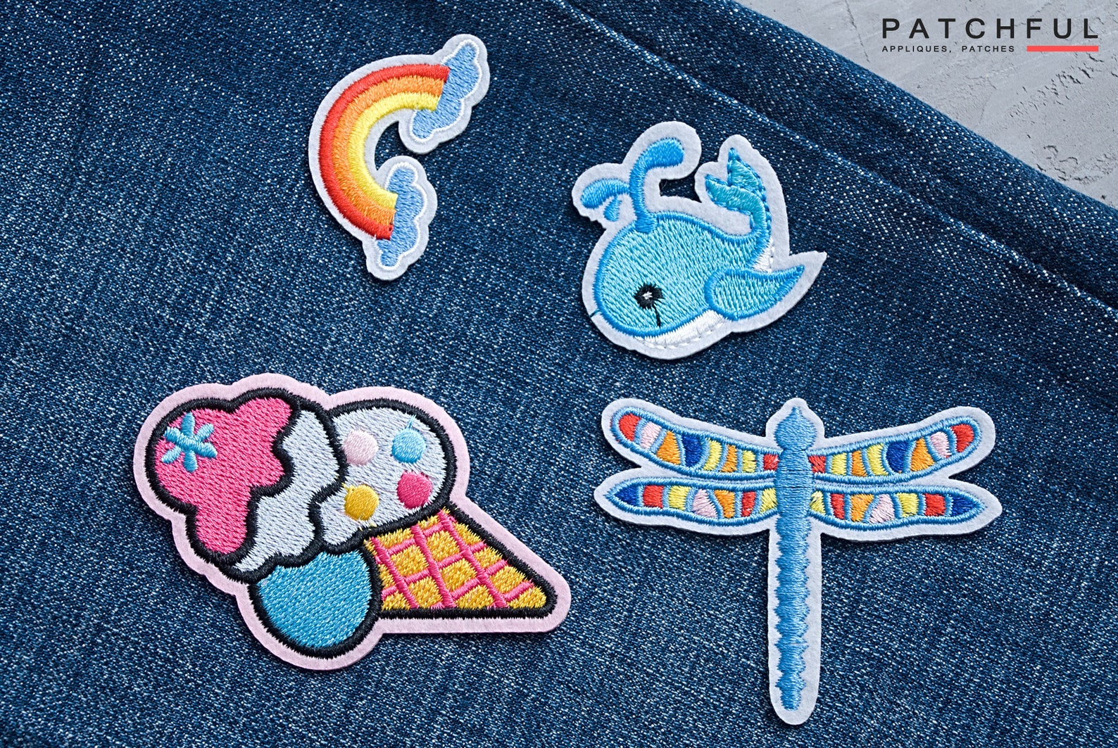 Dragonfly Patch 75mm Insect Embroidered Iron on Applique - Etsy